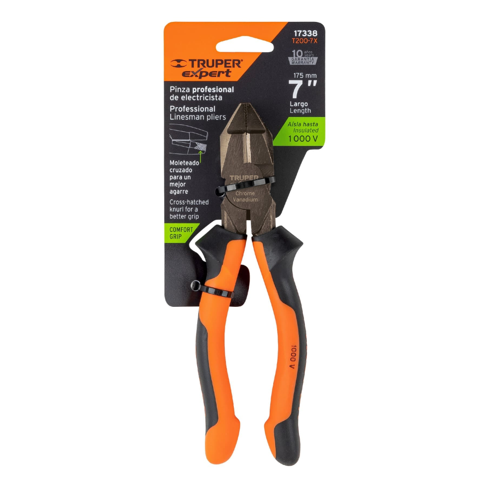 Alicate universal profesional 7" mango Comfort Grip - San Roman